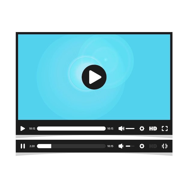 Sleek Blue Video Player with Minimalist Controls | Jiffy Designs
