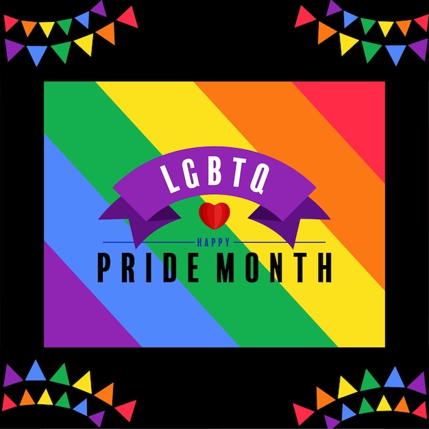 Vibrant LGBTQ Pride Month Celebration with Colorful Flags | Jiffy Designs