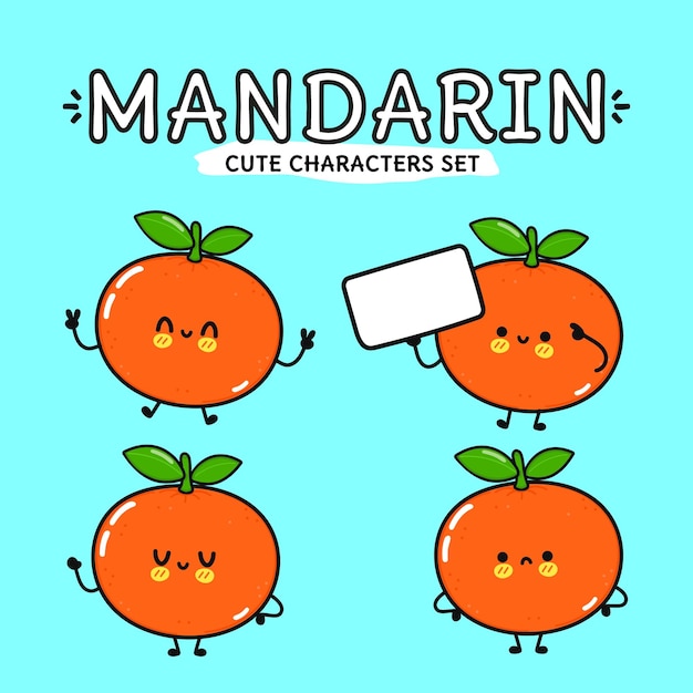 Adorable Mandarin Orange Characters for Versatile Designs | Jiffy Designs