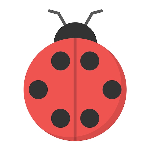 Stylized Red Ladybug Icon with Black Spots | Jiffy Designs