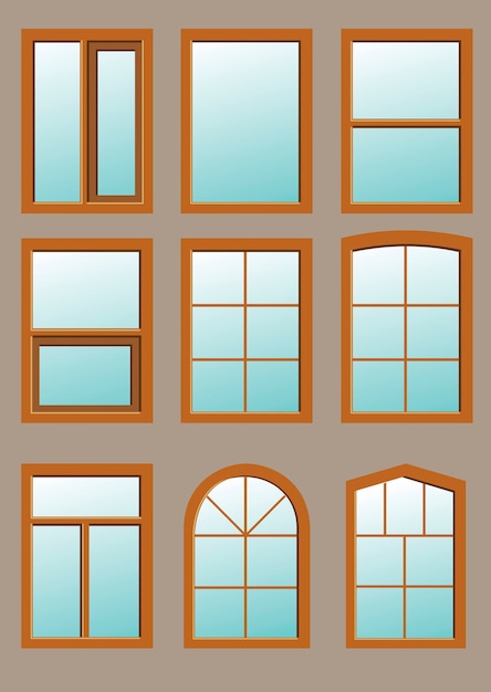Assortment of Elegant Wooden Window Frames with Glass Panes | Jiffy Designs