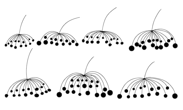 Playful Clusters of Spherical Shapes in Minimalist Silhouette | Jiffy ...