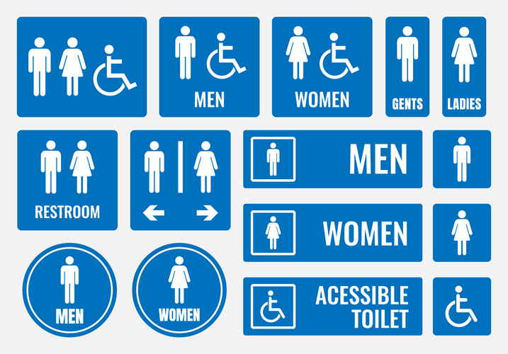 Toilet Signs And Restroom Icons, Wc Labels | Jiffy Designs