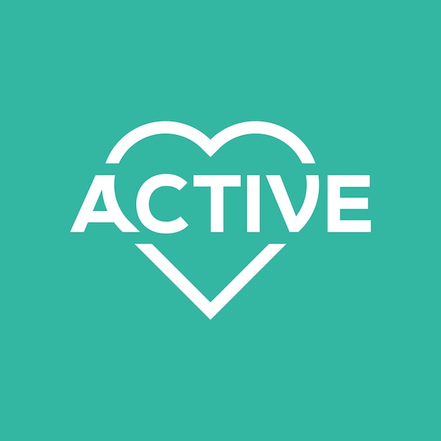Vibrant Heart-Shaped Active Lifestyle Logo on Mint Background | Jiffy ...