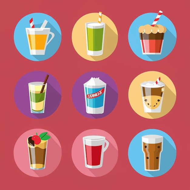 Vibrant Collection of Delightful Beverage Icons | Jiffy Designs