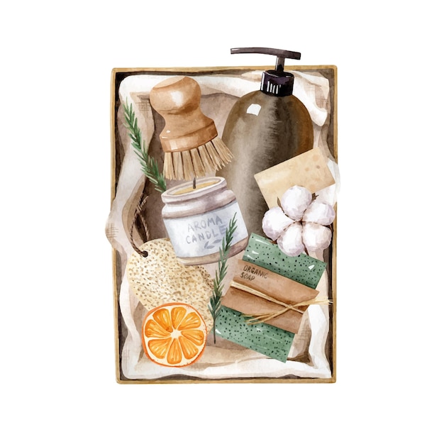 Rustic Cleaning Essentials in a Wooden Crate | Jiffy Designs