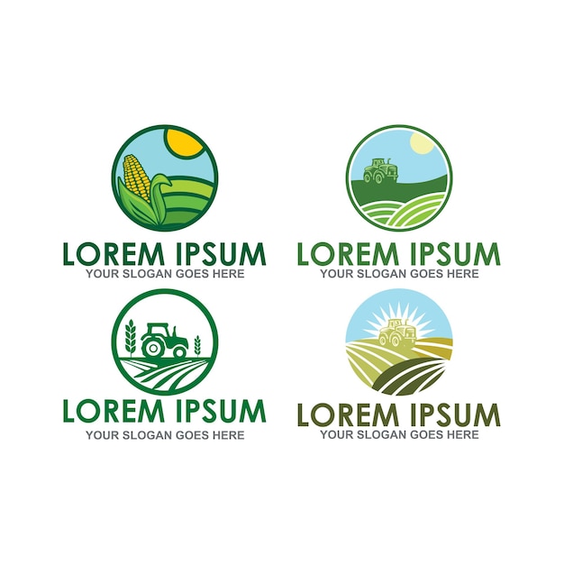 Vibrant Countryside Landscape Logos with Farming Elements | Jiffy Designs