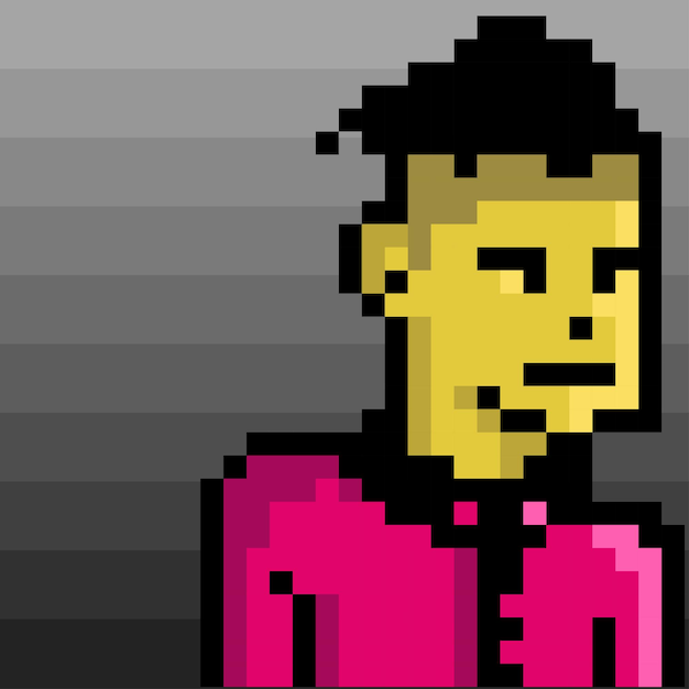 Vibrant Pixel Portrait of a Stylish Individual | Jiffy Designs