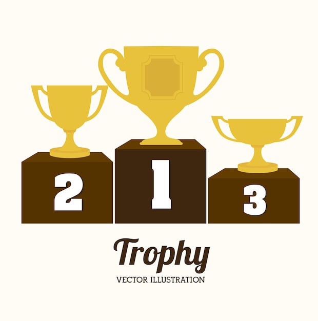 Vibrant Trophy Podium with Gleaming Gold Cups | Jiffy Designs