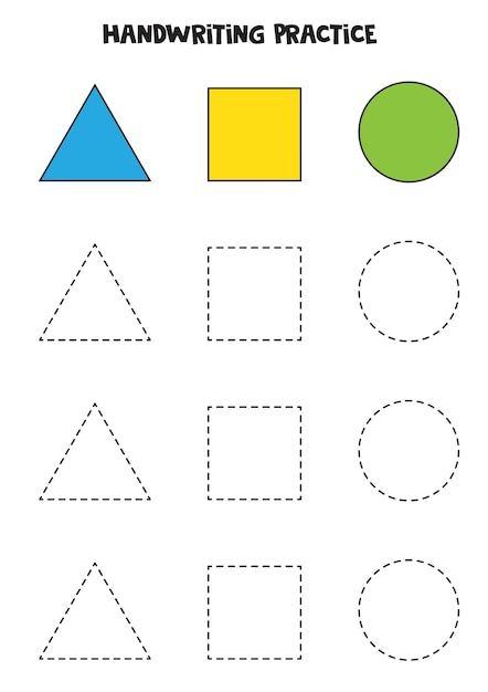 Handwriting Practice with Colorful Geometric Shapes | Jiffy Designs