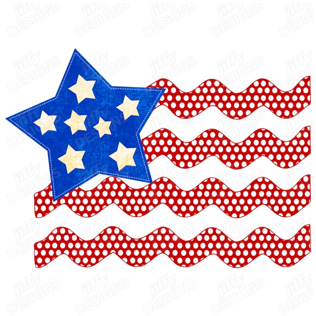 Patriotic Star and Stripes Design with Bold Colors and Playful Patterns ...