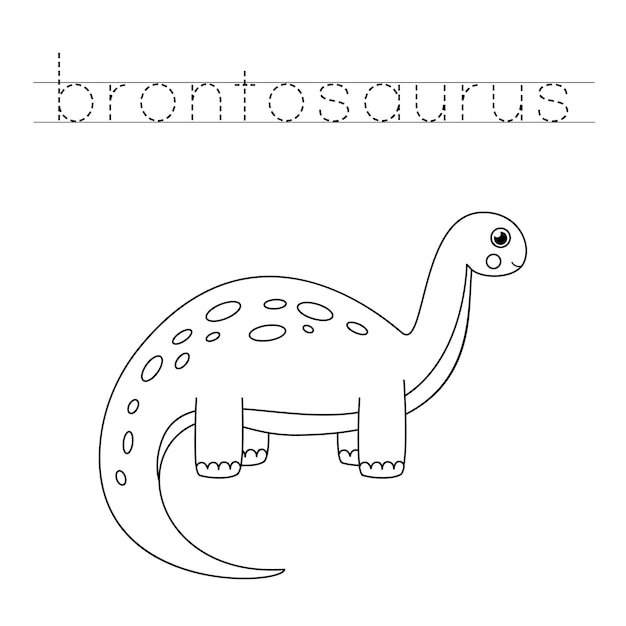 Charming Brontosaurus Outline Illustration | Jiffy Designs