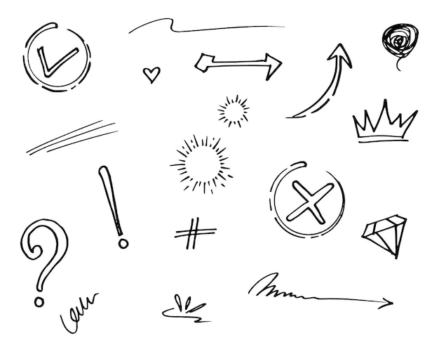 Eclectic Collection of Expressive Hand-Drawn Symbols and Shapes | Jiffy ...