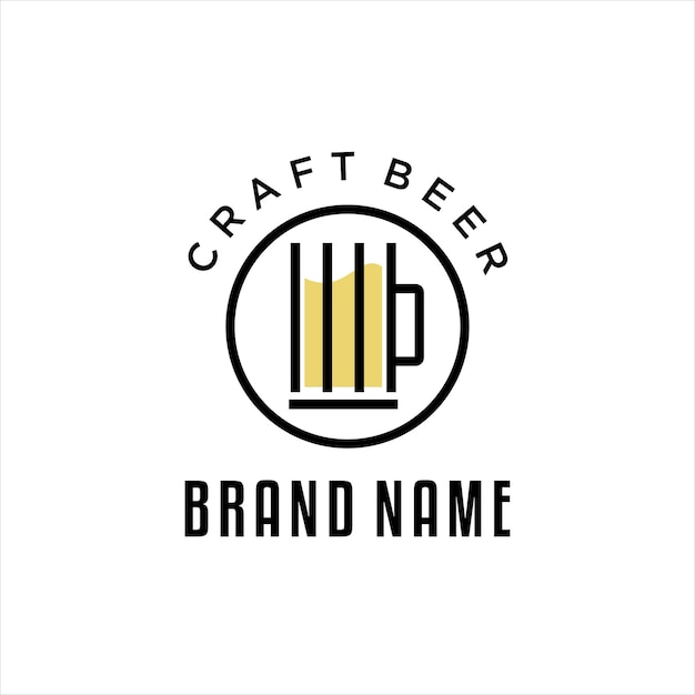 Minimalist Craft Beer Brand Logo with Stylized Glasses | Jiffy Designs