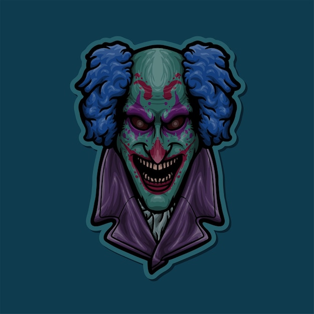 Chilling Clown Face with Menacing Grin and Vibrant Colors | Jiffy Designs
