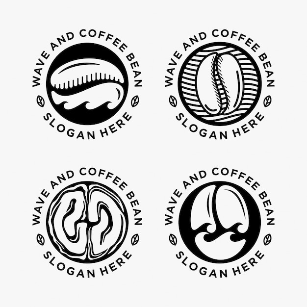 Diverse Collection of Minimalist Coffee-Themed Logos and Emblems ...