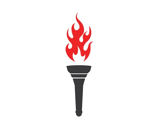 Vibrant Torch Emblem with Fiery Flames | Jiffy Designs