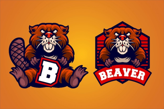 Fierce Beaver Mascot Emblem with Bold Typography | Jiffy Designs