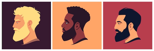 Diverse Male Portraits with Distinct Hairstyles and Facial Features ...