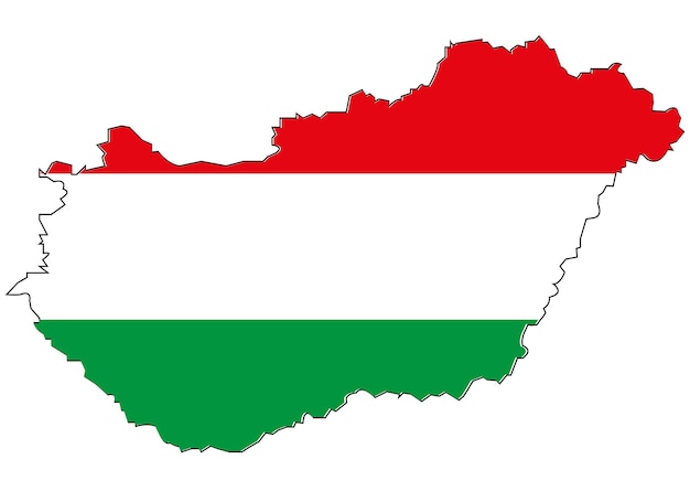 Vibrant Hungarian Flag Silhouette with Detailed Country Outline | Jiffy ...