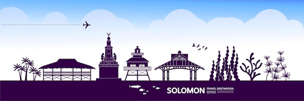 Vibrant Silhouettes of Solomon's Iconic Landmarks | Jiffy Designs