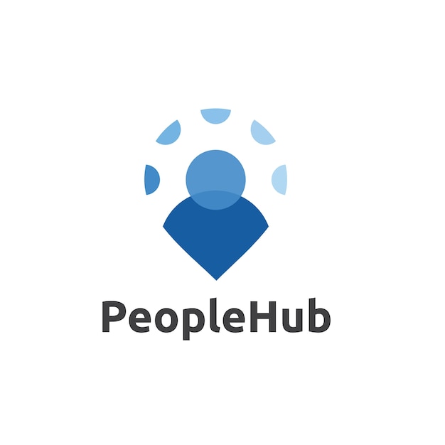 Stylized People Icon with 'PeopleHub' Text Logo | Jiffy Designs