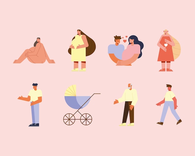 Diverse Collection of Vibrant Character Illustrations for Versatile ...