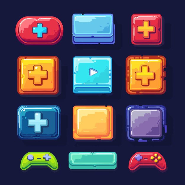 Vibrant Collection of Retro Gaming Symbols and Icons | Jiffy Designs