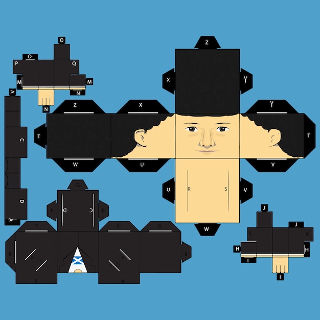 Geometric Ninja Character Design Collection with Modular Components ...