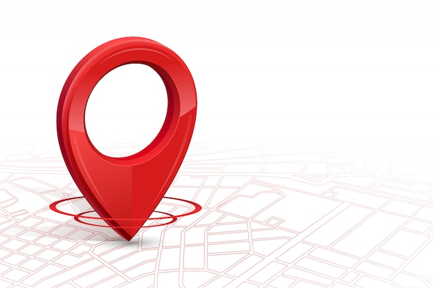 Vibrant Red Map Pointer on Detailed Street Layout | Jiffy Designs