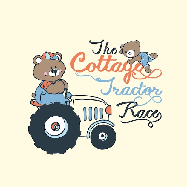 Charming Tractor Race with Adorable Teddy Bear Driver | Jiffy Designs
