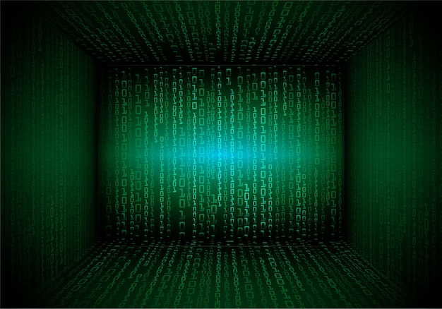Matrix-Inspired Digital Waterfall of Green Binary Code | Jiffy Designs