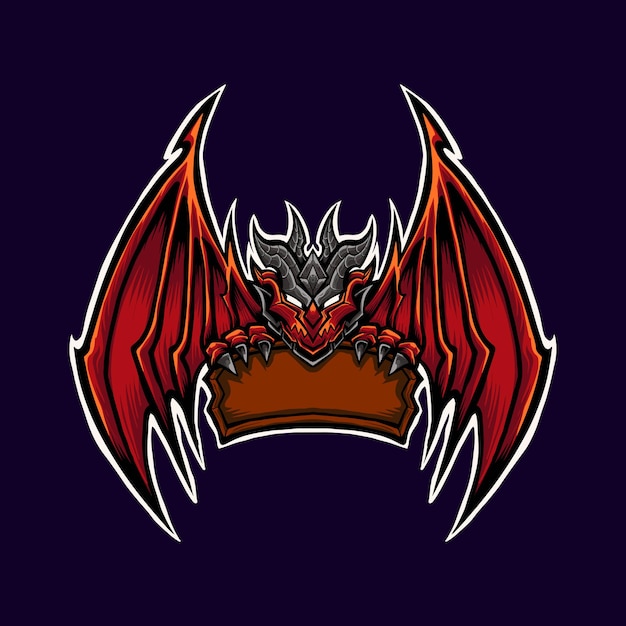 Fierce Winged Demon Emblem with Fiery Claws | Jiffy Designs