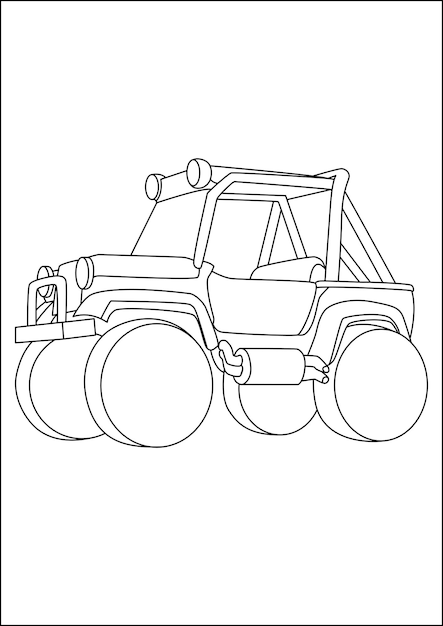 Rugged Terrain Roller: A Sturdy Outline of a Construction Vehicle ...