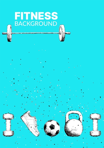 Vibrant Fitness Background with Weights and Sports Gear | Jiffy Designs