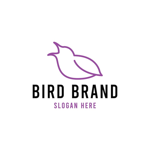 Elegant Purple Bird Logo with Modern Minimalist Style | Jiffy Designs
