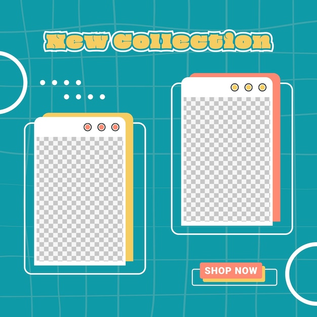 Vibrant Retro-Inspired Product Display with Transparent Frames | Jiffy ...
