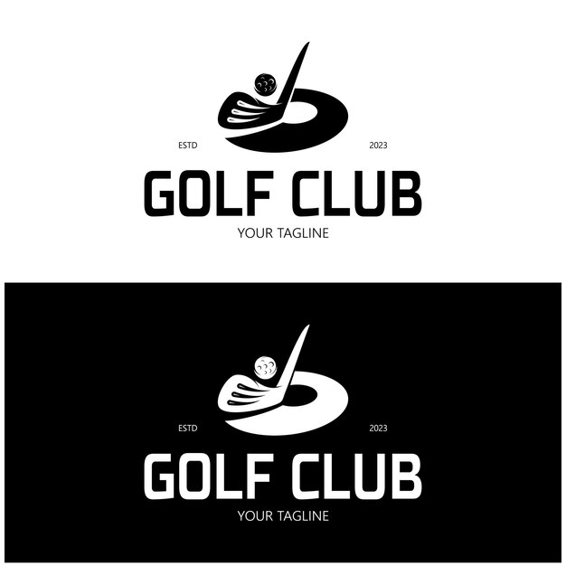 Iconic Golf Club Logo with Golfer Silhouette | Jiffy Designs
