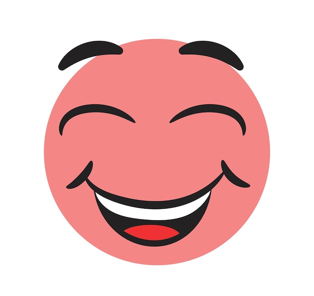 Cheerful Smiley Face with Expressive Eyebrows and Toothy Grin | Jiffy ...