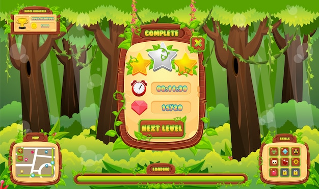 Vibrant Forest Adventure with Playful Game Interface | Jiffy Designs