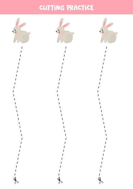 Adorable Rabbit Cutting Practice for Kids | Jiffy Designs