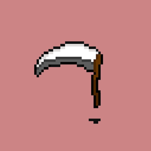 Striking Pixel Art Sickle on Vibrant Pink Background | Jiffy Designs