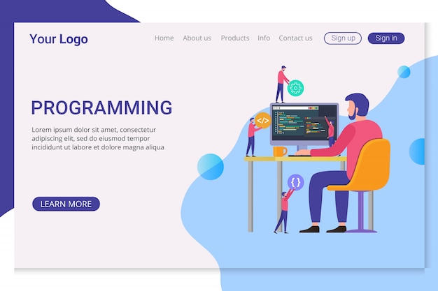 Vibrant Programming Illustration with Coders and Code Editor | Jiffy ...