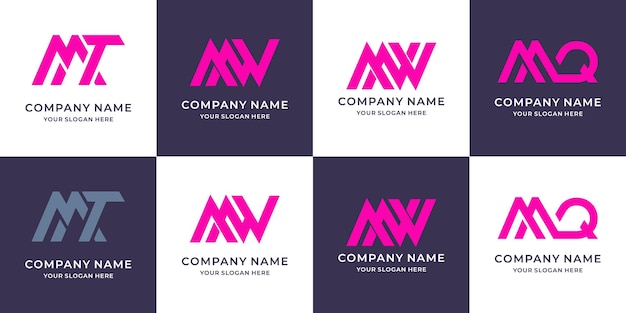 Dynamic Monogram Logos in Bold Fuchsia and Charcoal | Jiffy Designs