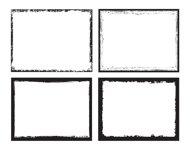 Grungy Monochrome Frames with Distressed Edges and Textures | Jiffy Designs