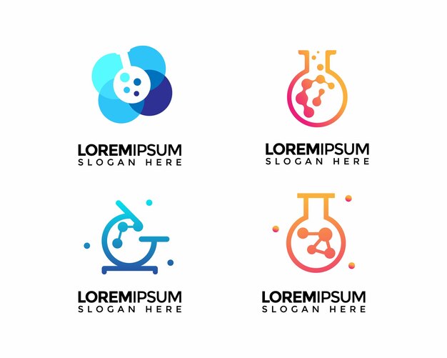 Vibrant Chemical Laboratory Symbols with Playful Gradients | Jiffy Designs