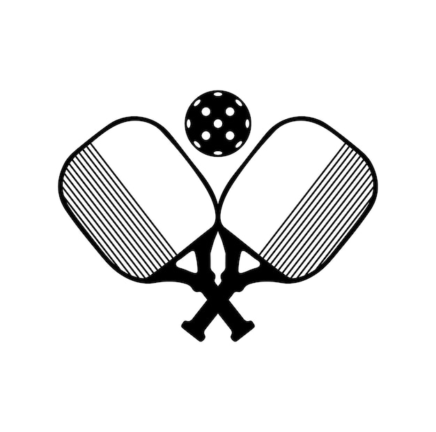 Striking Silhouette of Pickleball Paddles and Ball | Jiffy Designs