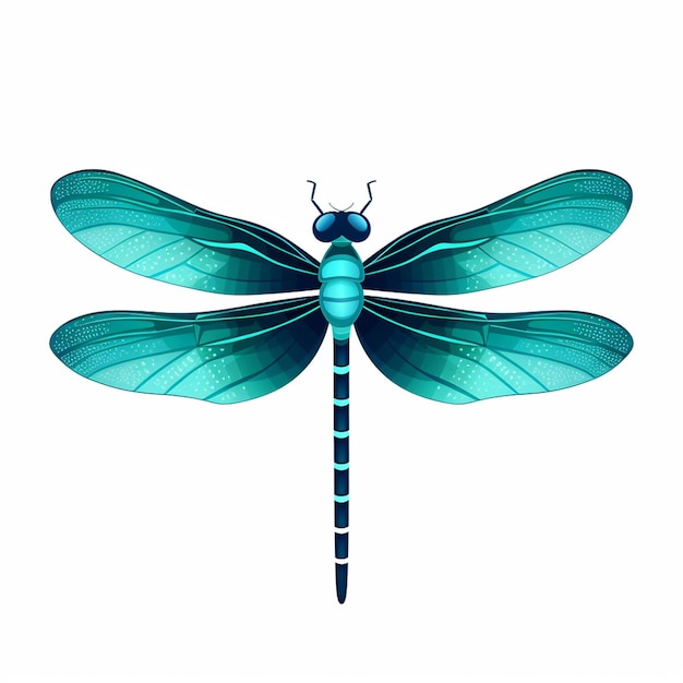 Vibrant Teal Dragonfly with Intricate Wing Patterns | Jiffy Designs
