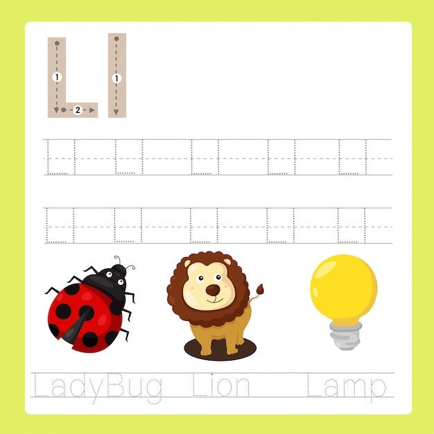 Ladybug, Lion, and Lamp Illustration Set with Grid Background | Jiffy ...
