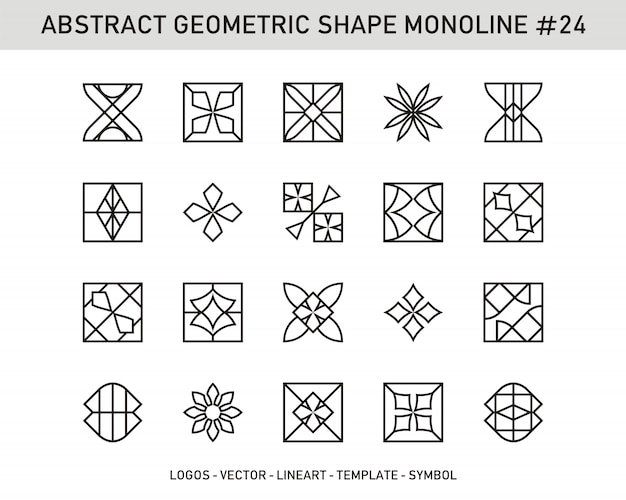 Captivating Monoline Geometric Shapes: Minimalist Abstract Patterns ...